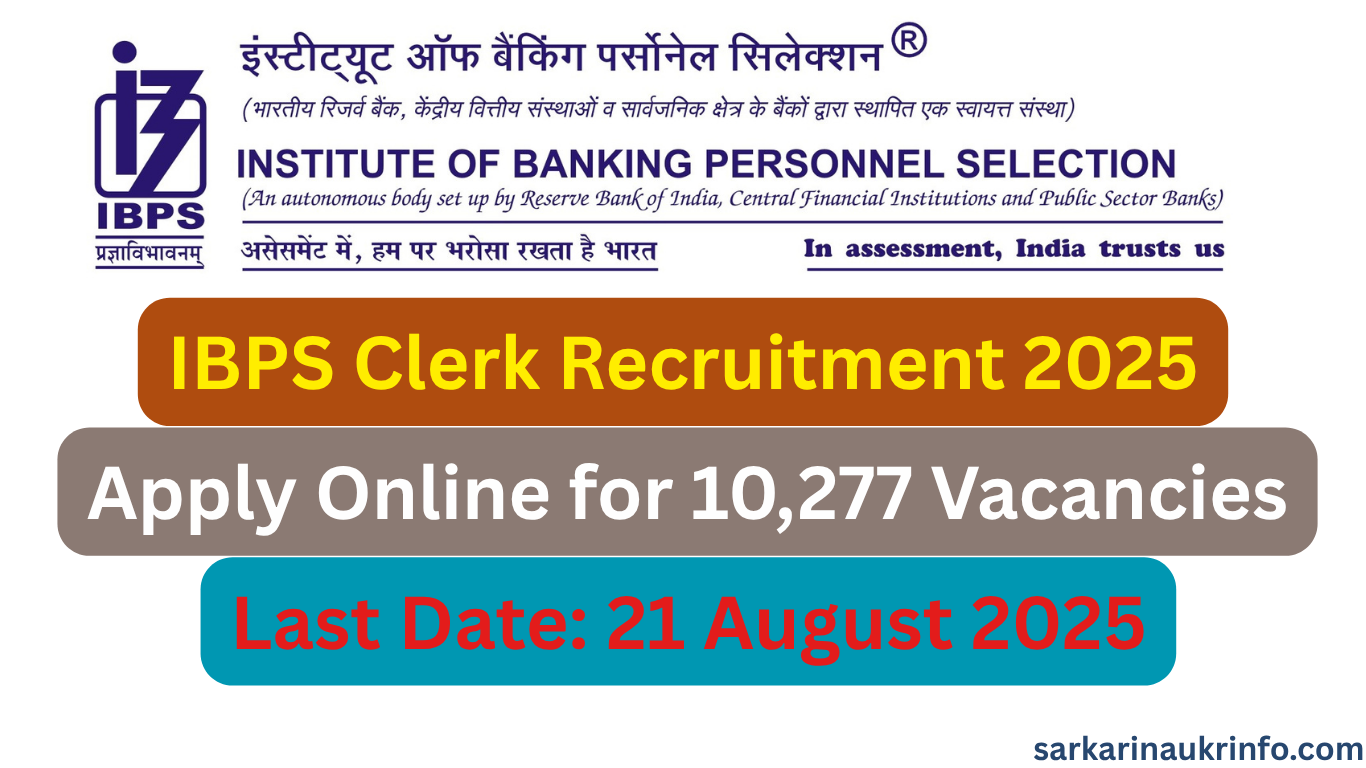 IBPS Clerk Recruitment 2025 – Apply Online for 10,277 Clerk Vacancies ...